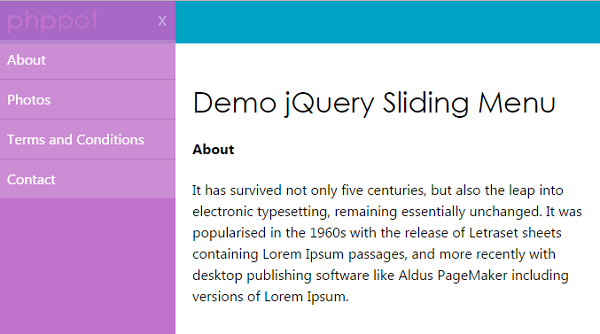 Trình đơn trượt jQuery - Phppot - Tri thức đời sống